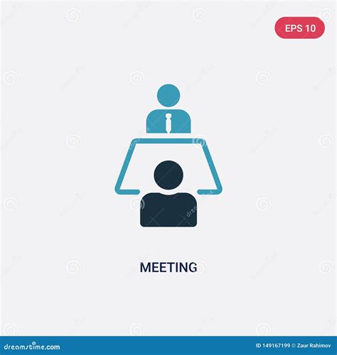Two Color Meeting Vector Icon From Strategy Concept Isolated Blue Meeting Vector Sign Symbol