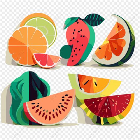 과일 조각 벡터만화상표클립 아트 Png 일러스트 무료 다운로드 Lovepik