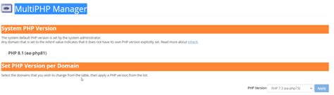 how to update php version on shared host website or under cpanel