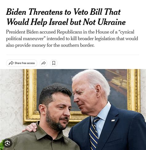 So Biden Will Veto Anything That Doesnt Include 60b To Ukraine