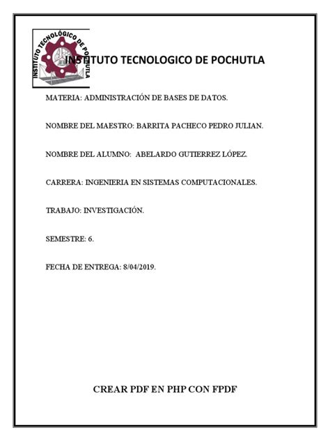 crear pdf en php con fpdf pdf servidor web internet y web