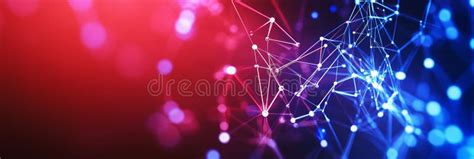 Abstract Tech Network Connection Dots Background With A Digital