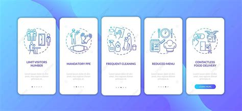 Concepts For A Mobile App Onboarding Screen Featuring Safety Guidelines