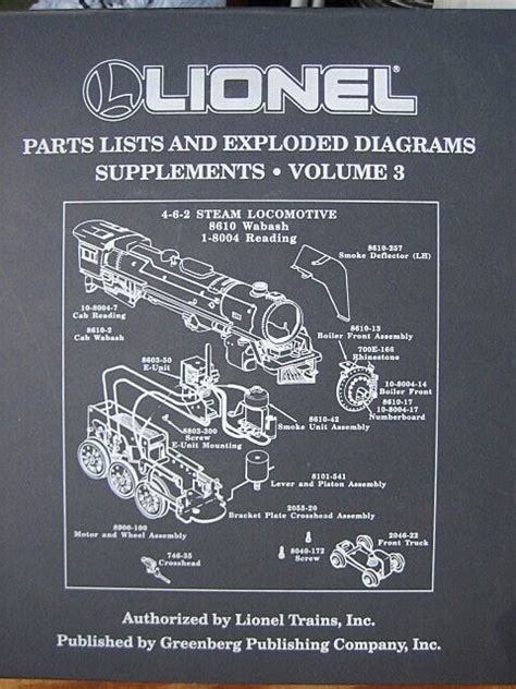 Volume 3 Of Lionel Exploded Views And Parts Lists Via Supplements 25 Thru
