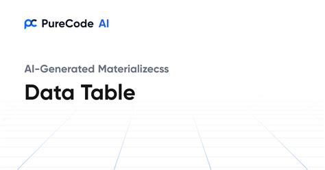 Build Great Materializecss Data Table Components Faster Using Ai Tools