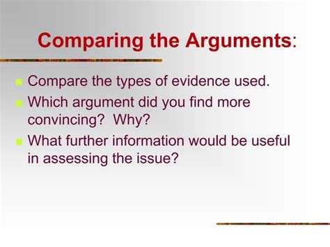 Evaluating Arguments Lesson PPTX