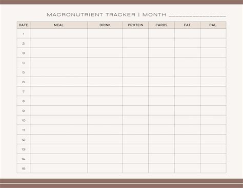 Printable Macronutrient Tracker Etsy