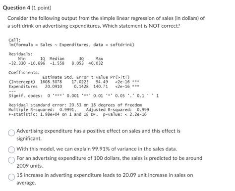 Solved Question 4 1 Point Consider The Following Output Chegg Com