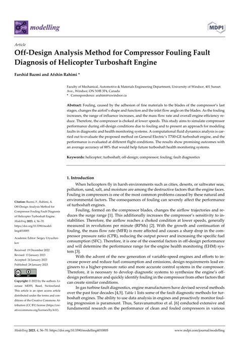 Pdf Off Design Analysis Method For Compressor Fouling Fault Diagnosis Of Helicopter Turboshaft