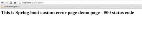 Spring Boot Custom Error Pages Java Developer Zone