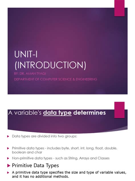 Introduction To Java Lecture 2 Pdf Variable Computer Science Data Type