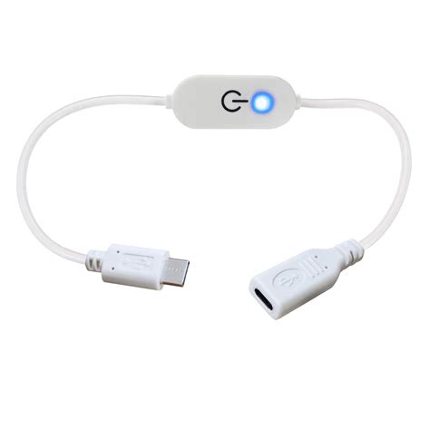 Junsunmay Type C Male To Female Led Touch Inline Dimmer Switch Controller For Single Color