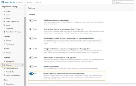 adventures in devops disabling creation of classic pipeline in azure