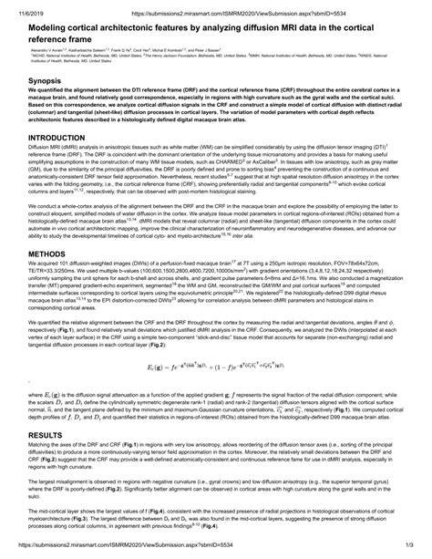 Pdf Modeling Cortical Architectonic Features By Analyzing Diffusion Mri Data In The Cortical