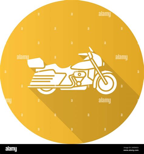 Motorbike Flat Design Long Shadow Glyph Icon Motorcycle Vector