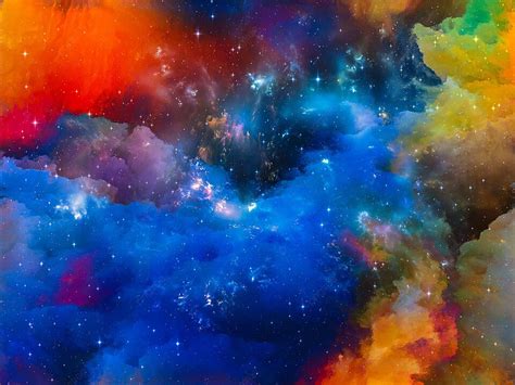 colorful nebula dream physics rendering photo background and picture
