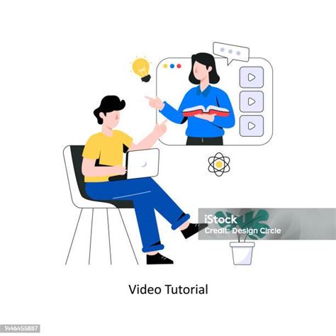 비디오 자습서 평면 스타일 디자인 벡터 일러스트 레이 션입니다 스톡 일러스트레이션 개념에 대한 스톡 벡터 아트 및 기타 이미지 개념 교육 만화 Istock