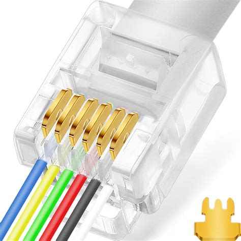 Necables 20pack Rj11rj12 Pass Through Connector 6p6c Telephone Modular