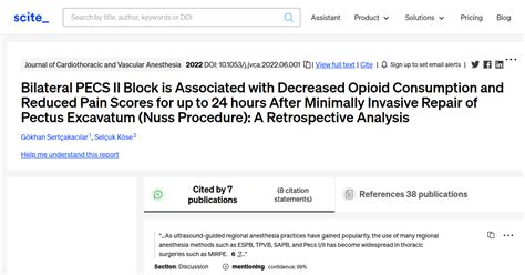 Bilateral Pecs Ii Block Is Associated With Decreased Opioid Consumption And Reduced Pain Scores