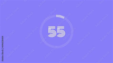 Vidéo Stock 60 Seconds 1 Minute Dashed Line Circle Countdown Timer On