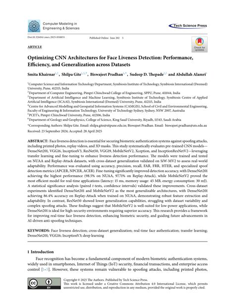 Pdf Optimizing Cnn Architectures For Face Liveness Detection