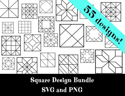 Geometric Square Designs 55 Files Png And Svg For 3d Printing And