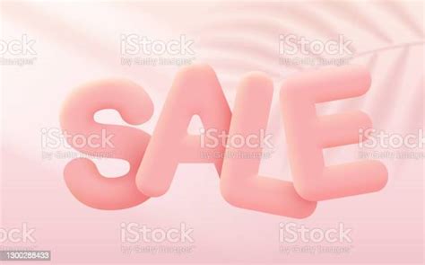 밝은 분홍색 배경에 큰 할인 판매 배너 또는 포스터 디자인 이국적인 야자 수 잎 그림자와 판매 단어 구성 3차원 형태에 대한 스톡 벡터 아트 및 기타 이미지 Istock