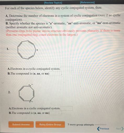 Solved For Each Of The Species Below Identify Any Cyclic