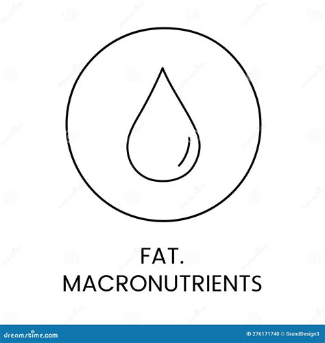 Fats Line Icon In Vector Macronutrient Illustration Cartoondealer