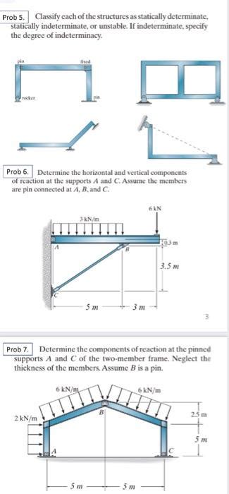 prob 5 classify each of the structures as statically