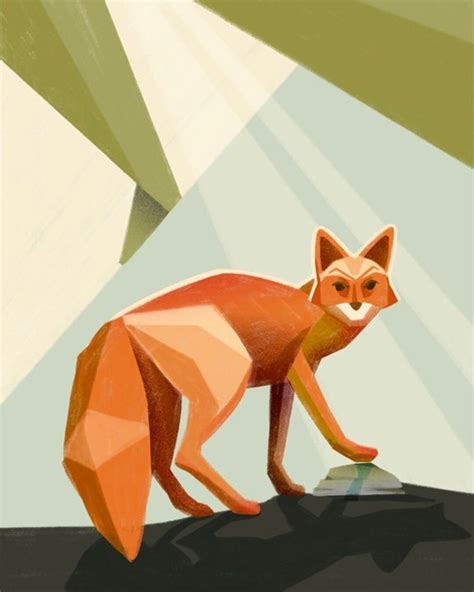 Geometric Fox Wall Art Print Contemporary Printable Art Digital