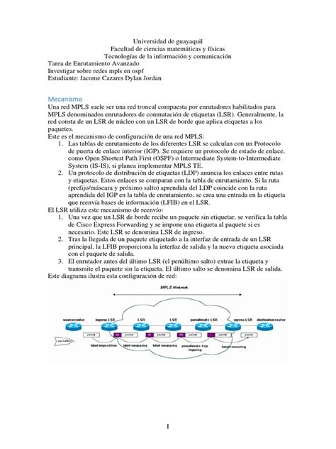 Redes Mpls En Ospf Configuración Y Verificación De Una Red Mpls Básica