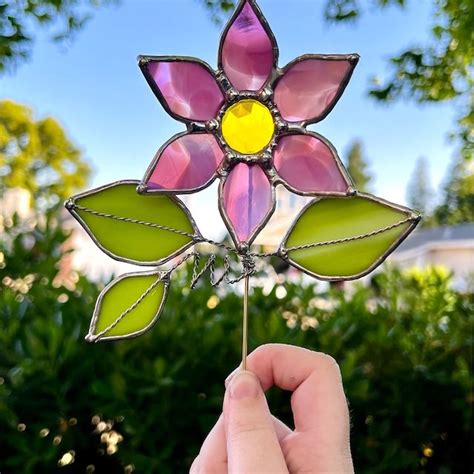 Pattern And Tutorial Digital Download Garden Stake Stained Glass Easy