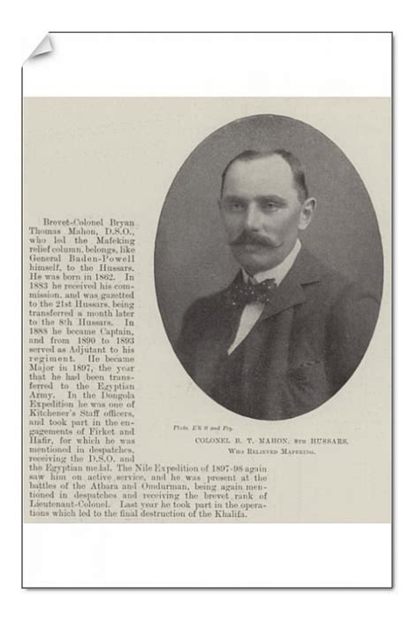 Prints Of Colonel B T Mahon 8th Hussars Who Relieved Mafeking B W