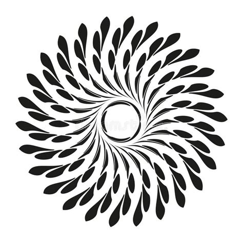 Abstract Spiral Shape Radial Droplet Design Fluid Circular Form Artistic Vector Pattern Stock