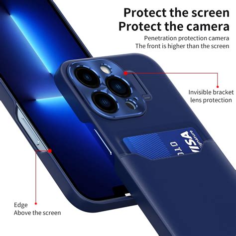 For Iphone 12 Pro Invisible Holder Phone Case Sapphire Blue