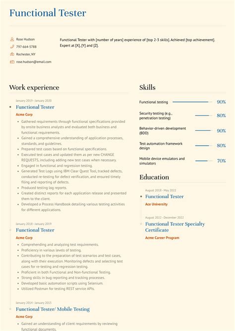 10 Functional Tester Resume Examples That Land Jobs