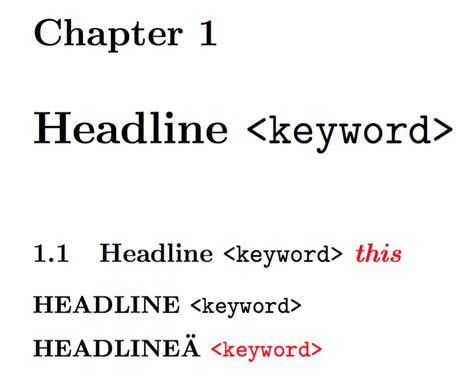 sectioning format keywords inside section and subsection tex