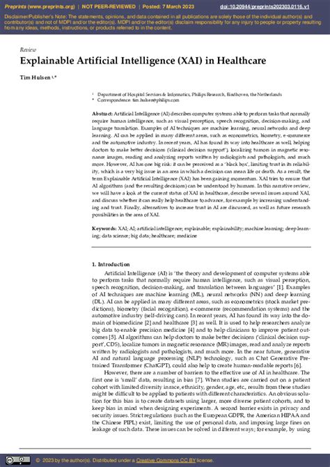 pdf explainable artificial intelligence xai in healthcare
