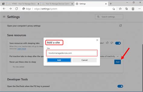 How To Enable Or Disable Sleeping Tabs In Microsoft Edge Chromium Windows Device
