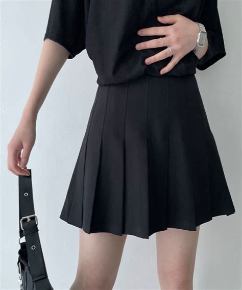 뒷밴딩 지퍼 테니스 플리츠 주름 미니 스커트 숏 치마바지 A라인 빅사이즈 3부 팬츠스커트 에이블리