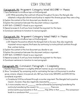 DBQ Essay Structure Handout By The Room Where History Happens TPT