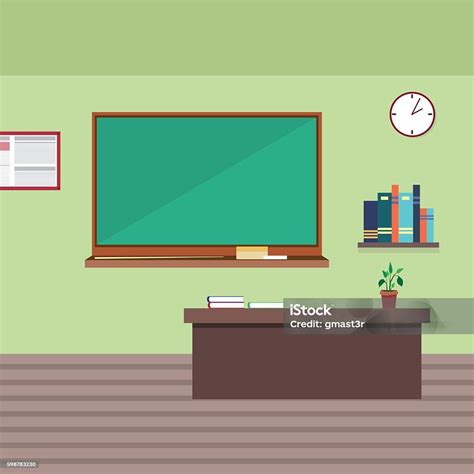 Vetores De Interior Vazio Da Sala De Aulas Escolares E Mais Imagens De