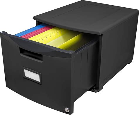 Storex Plastic 1 Drawer Mobile File Cabinet Letter Legal