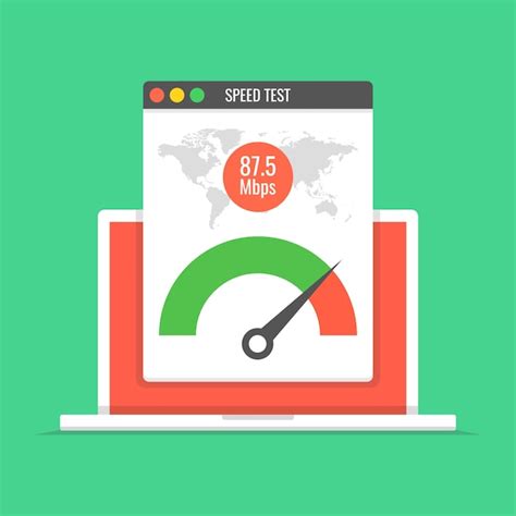 Premium Vector Laptop With Speed Test On The Screen