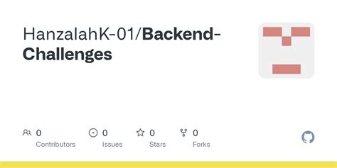 GitHub HanzalahK Backend Challenges