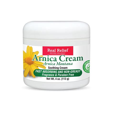Real Relief Arnica Cream 4 Oz Soothing And Pain Relief Cream Non