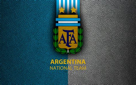 Download Argentina National Football Team Logo Leather Art Wallpaper