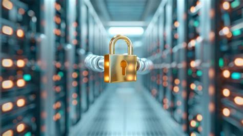 Future Photo Of Secure Data Center With Lock Premium Ai Generated Image