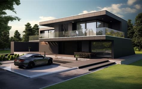 3d рендеринг модели дома Ai сгенерированное изображение